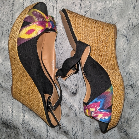 Shoes | Open Toe Slingback Wedge Heels | Poshmark